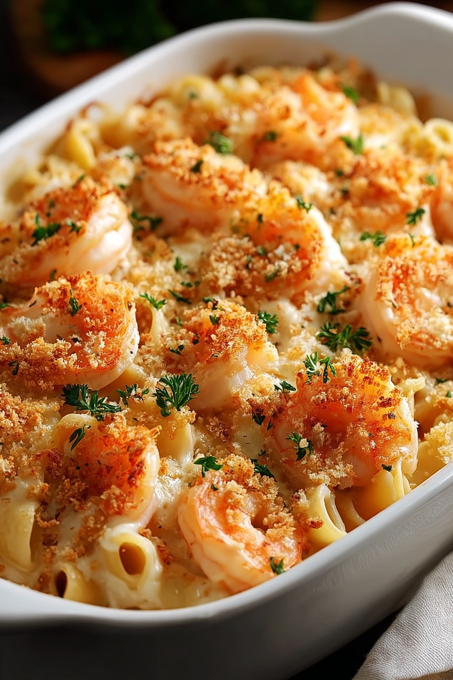 Shrimp Scampi Pasta Bake