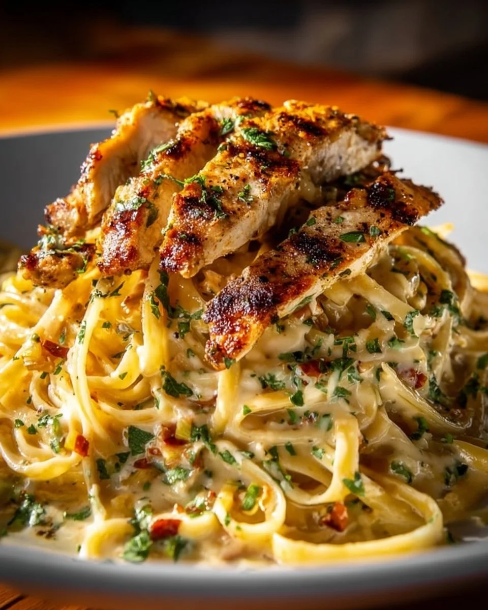 Creamy Cajun Chicken Linguine with Garlic Mozzarella Sauce